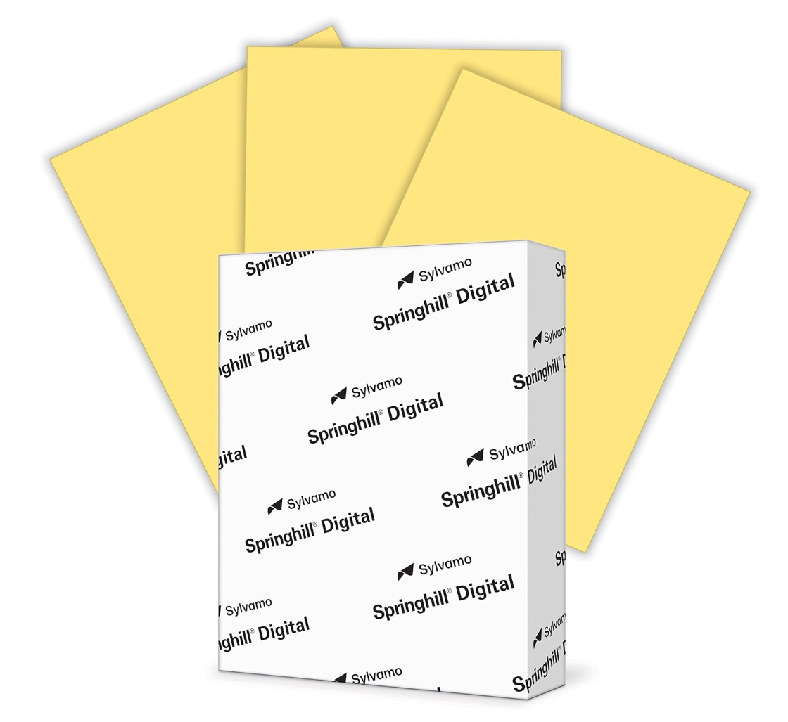 Springhill 110 lb. Paper, 8.5" x 11", Yellow Buff Color, 250 Sheets/Ca ...