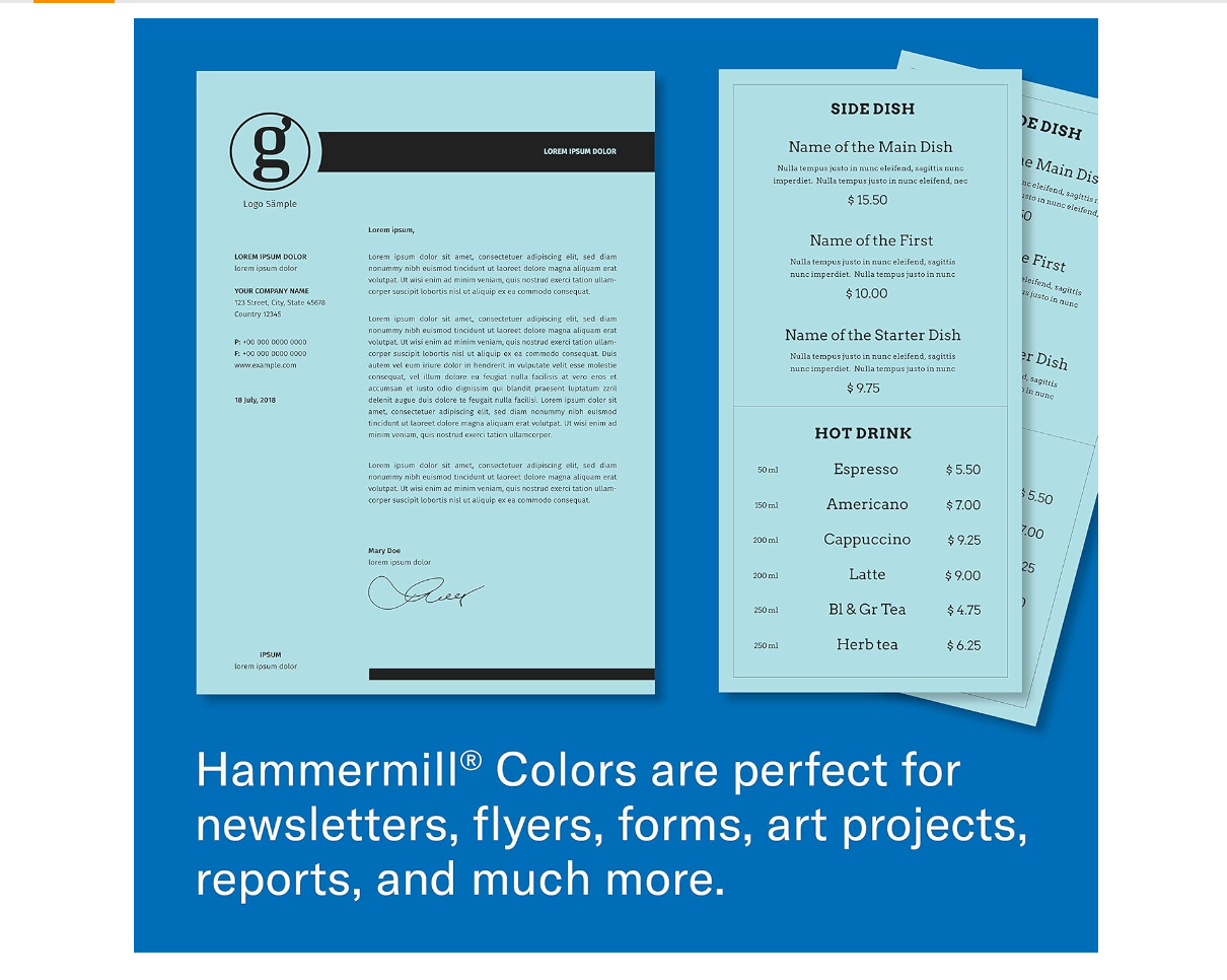 Hammermill Colors Copy Paper, 20 Lbs., 8.5" x 11", Cream, 500 Sheets/R ...