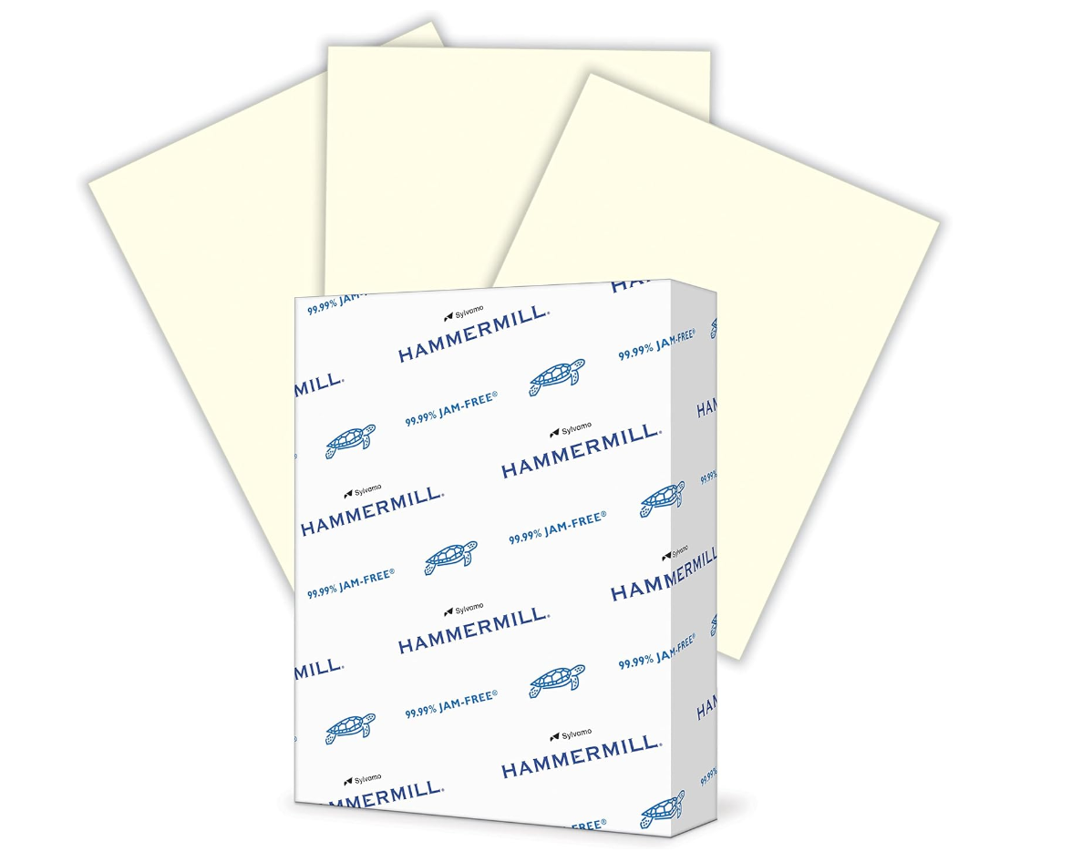 Hammermill Colors Copy Paper, 20 Lbs., 8.5" x 11", Cream, 500 Sheets/R ...